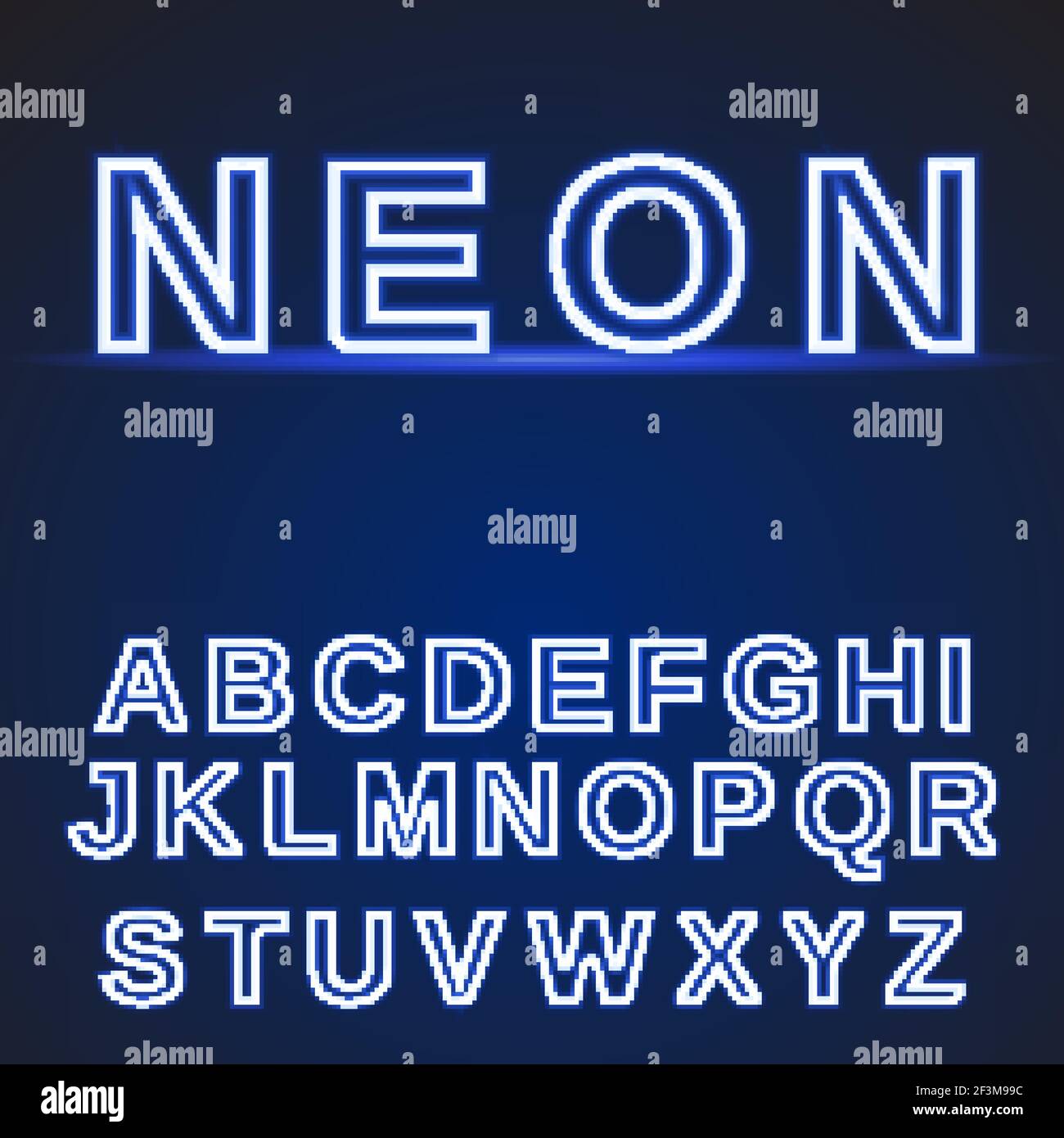 neon alphabet. Glowing font Stock Vector Image & Art - Alamy
