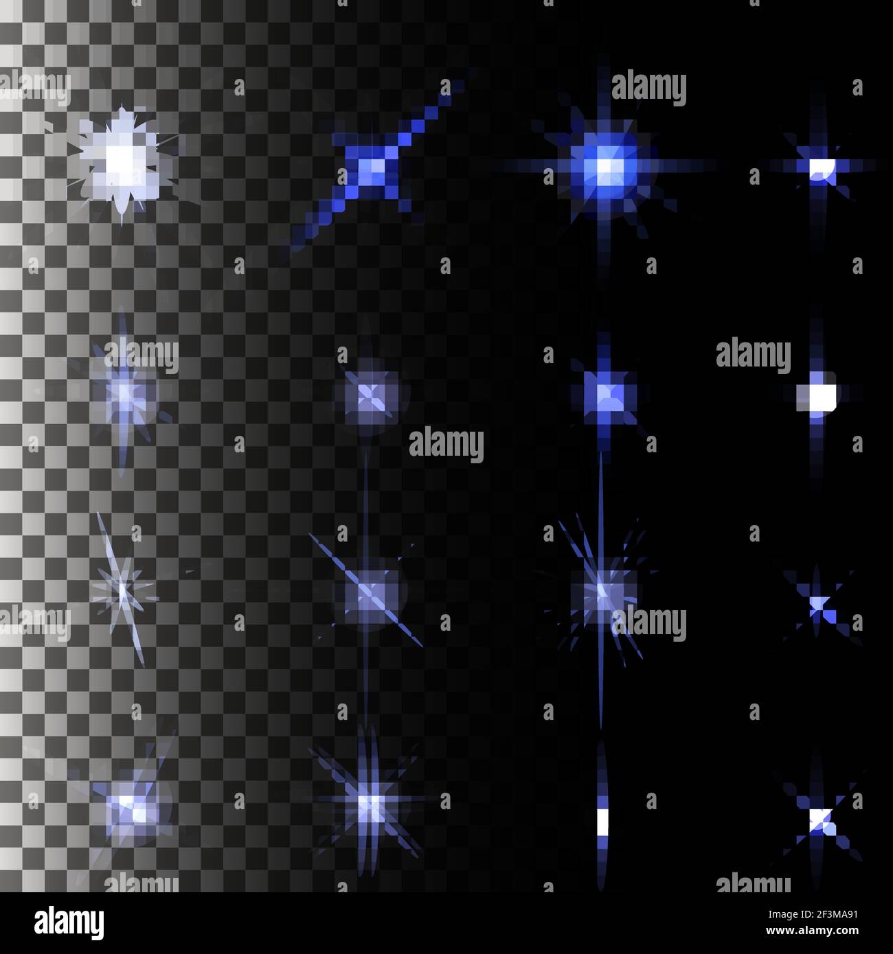 set of glow light effect stars bursts with sparkles Stock Vector Image ...