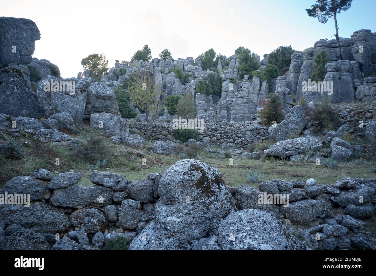 Beautiful rocky columns landscape. Geological site at Turkey Stock ...