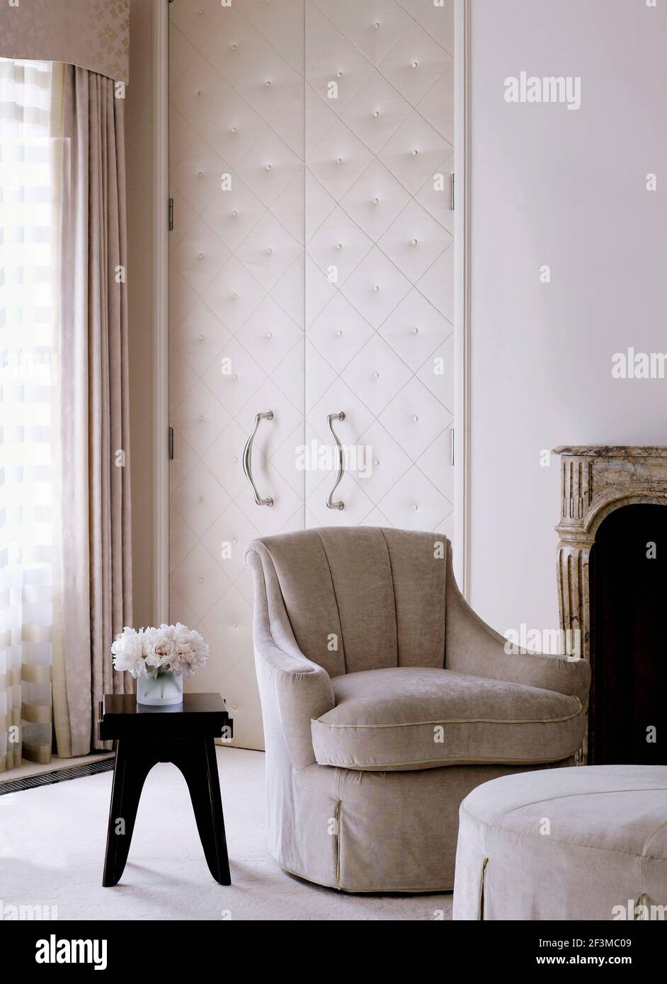 Wardrobe and chair in bedroom of residential house New York, USA Stock ...