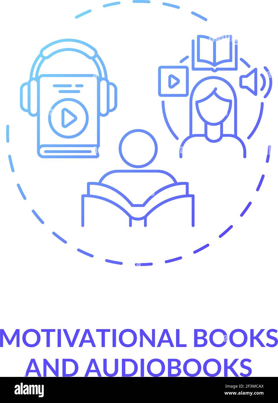 Motivational books and audiobooks concept icon Stock Vector Image & Art ...
