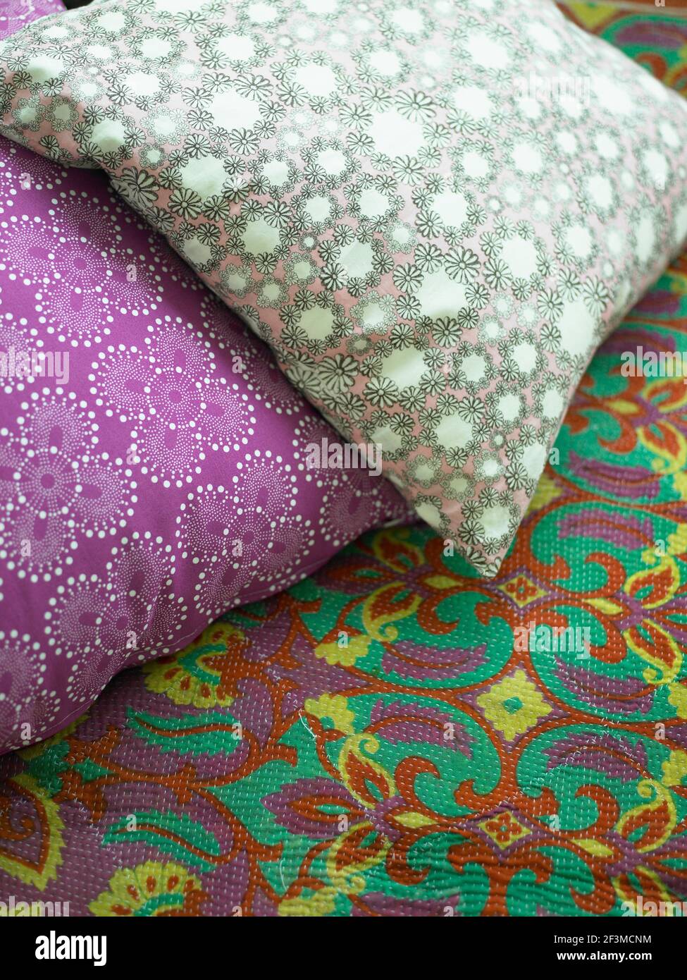Patterned fabric cushions hi-res stock photography and images - Alamy