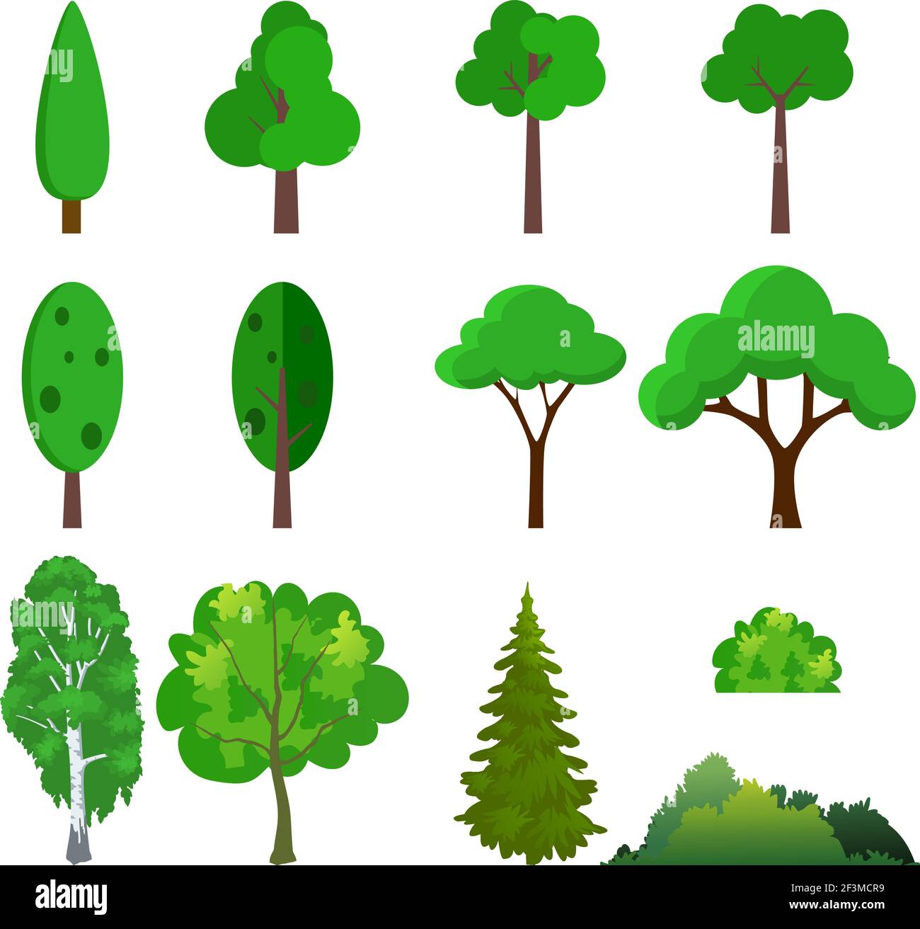 Illustration of a set different trees Stock Vector Image & Art - Alamy