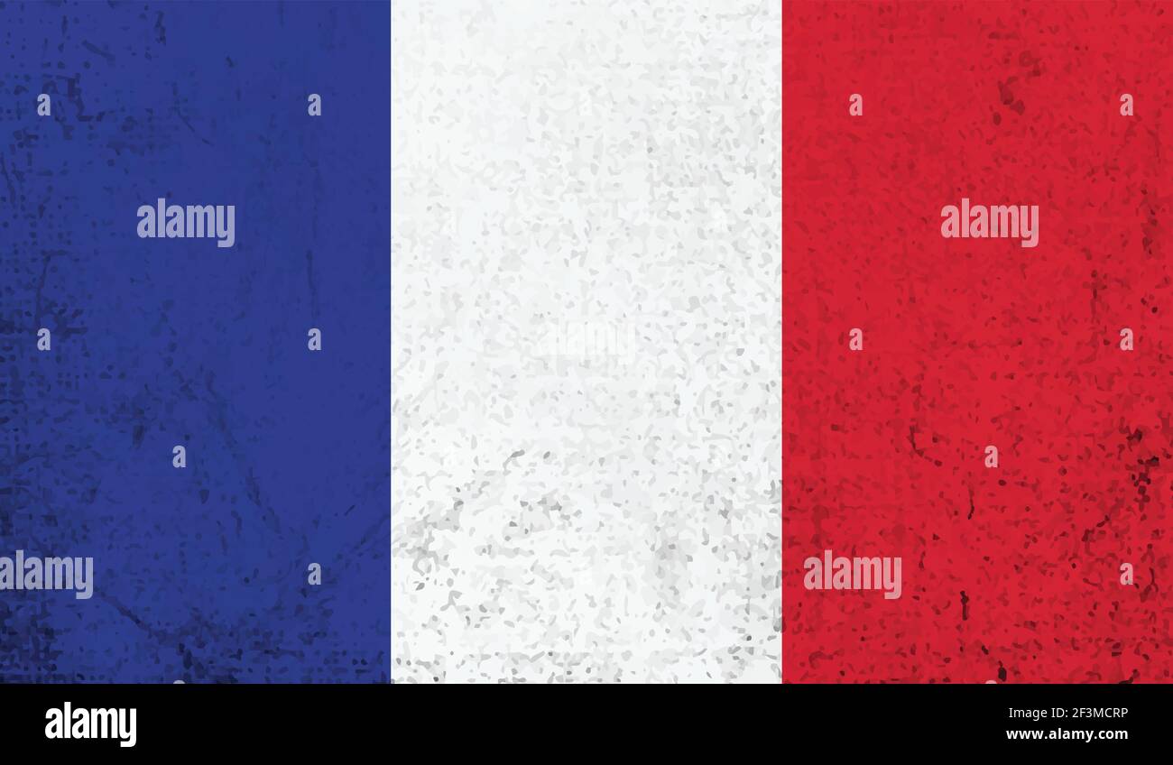 France flag with waving grunge texture. Vector background Stock Vector ...