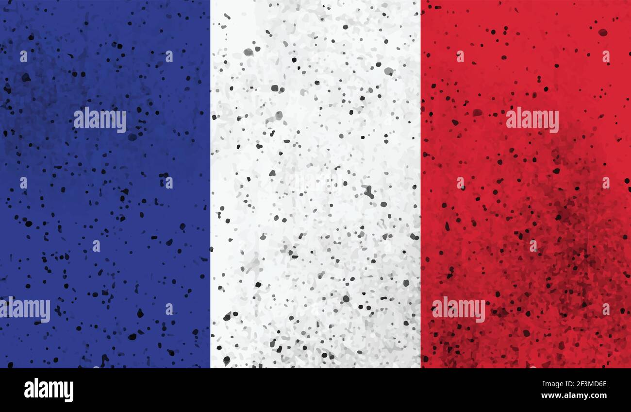 France flag with waving grunge texture. Vector background Stock Vector ...