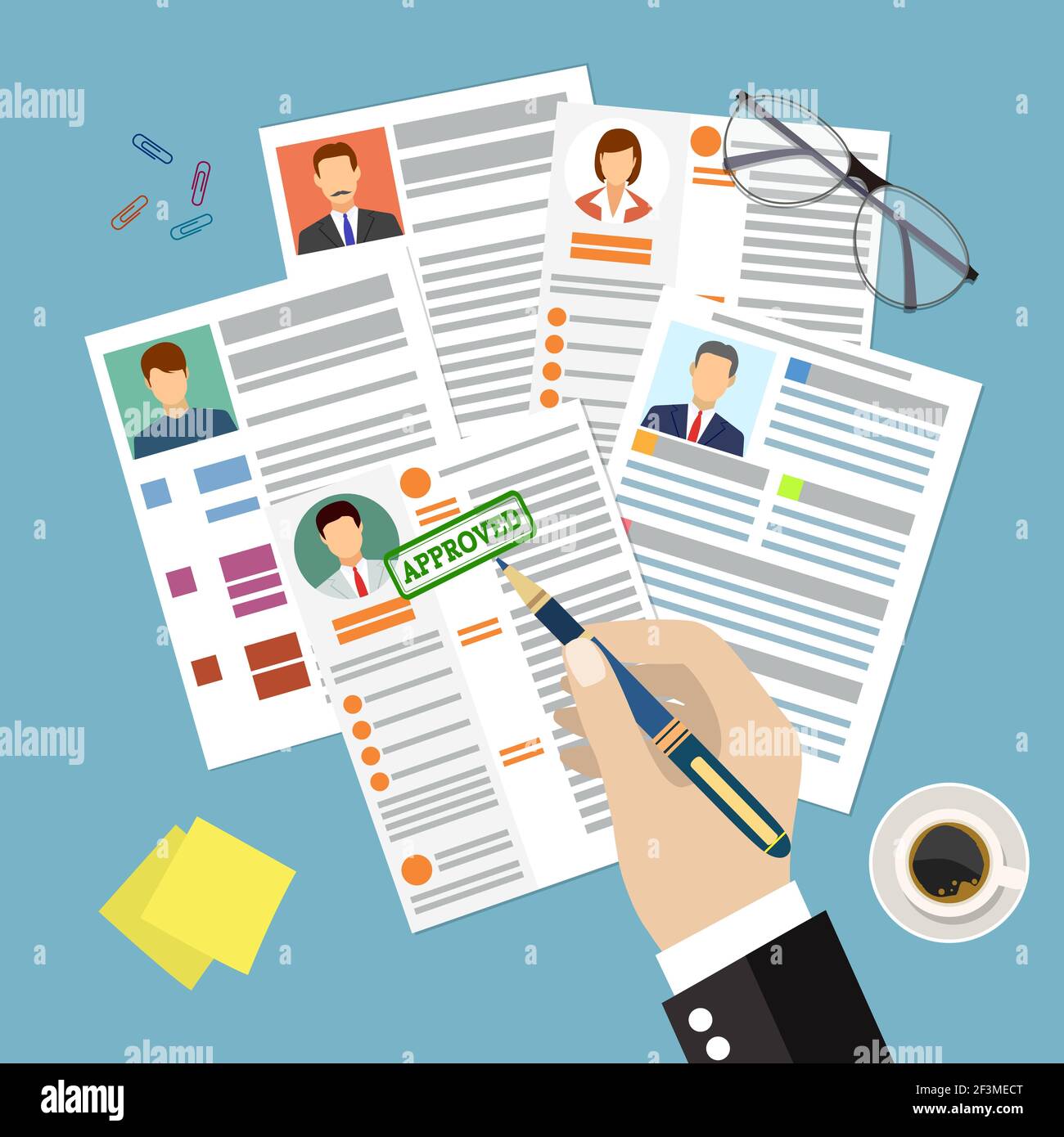 Cv concept resume with photo, documents Stock Vector Image & Art - Alamy