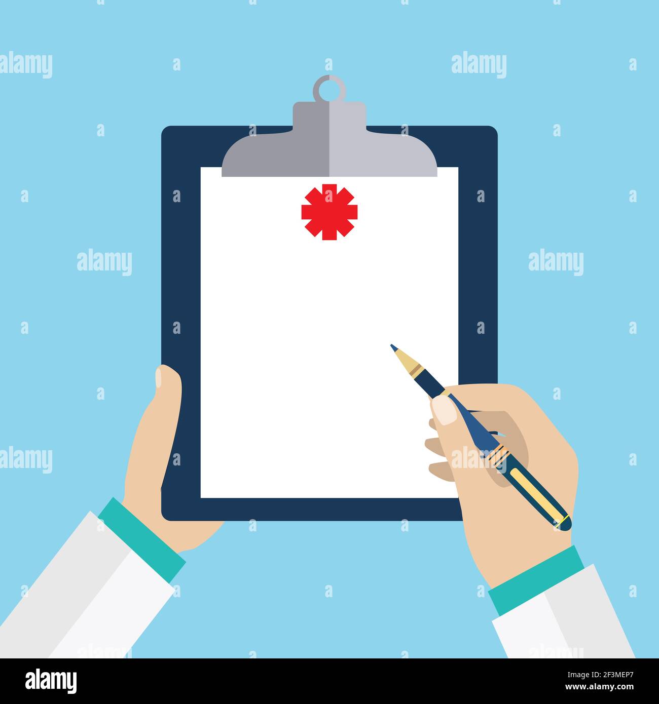 Doctor Clipboard Patient In Hospital Stock Vector Images - Alamy