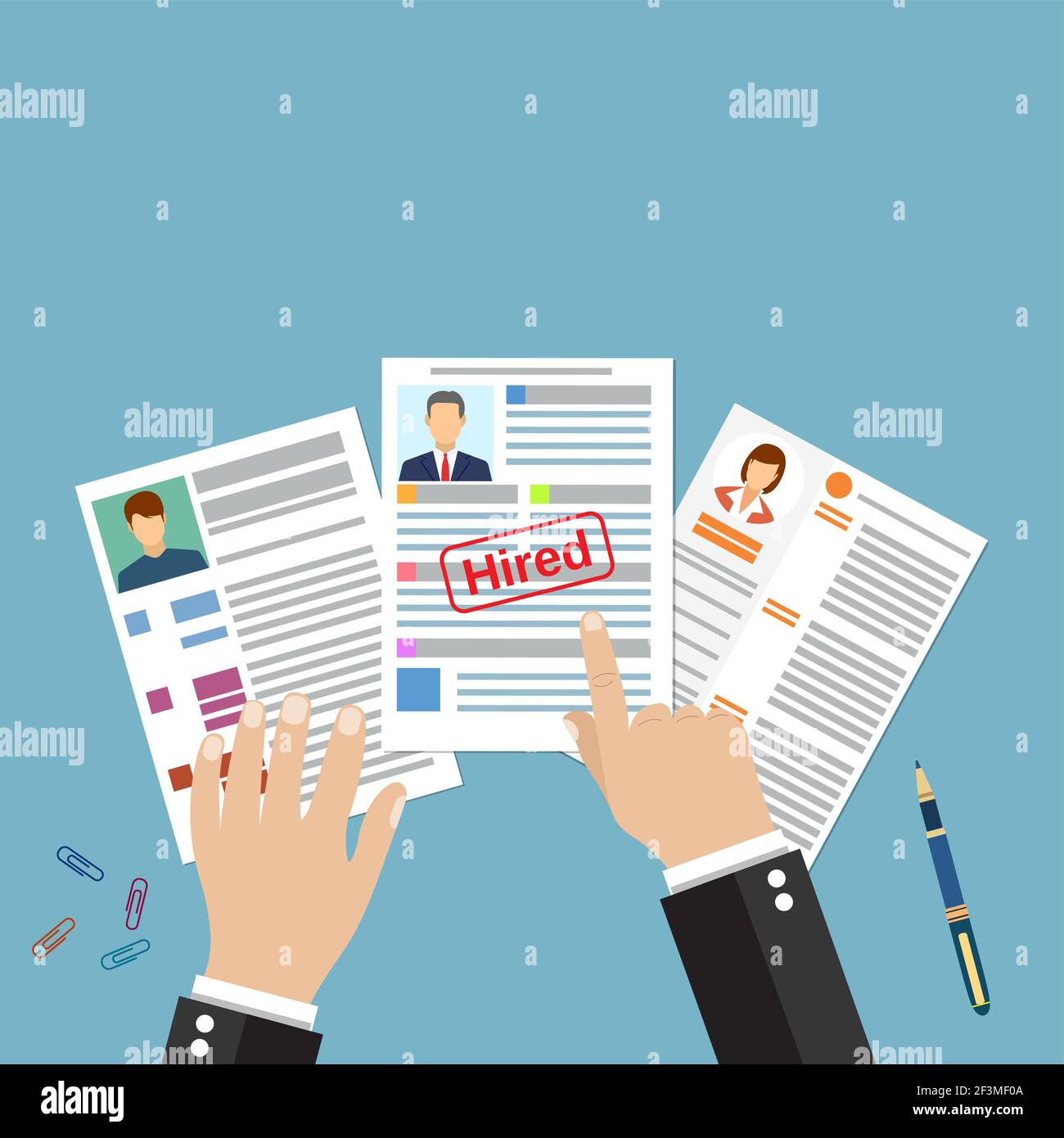 Cv concept resume with photo, documents Stock Vector Image & Art - Alamy