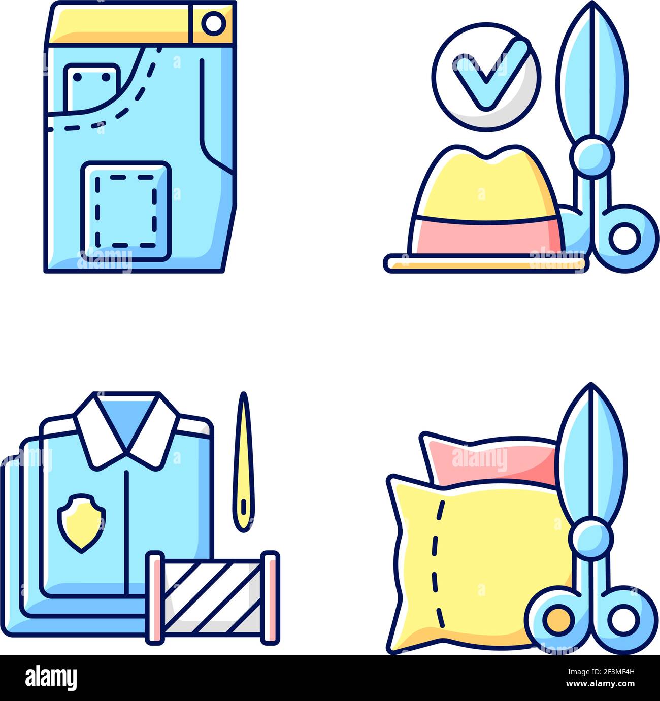 Clothing alteration service RGB color icons set Stock Vector Image ...