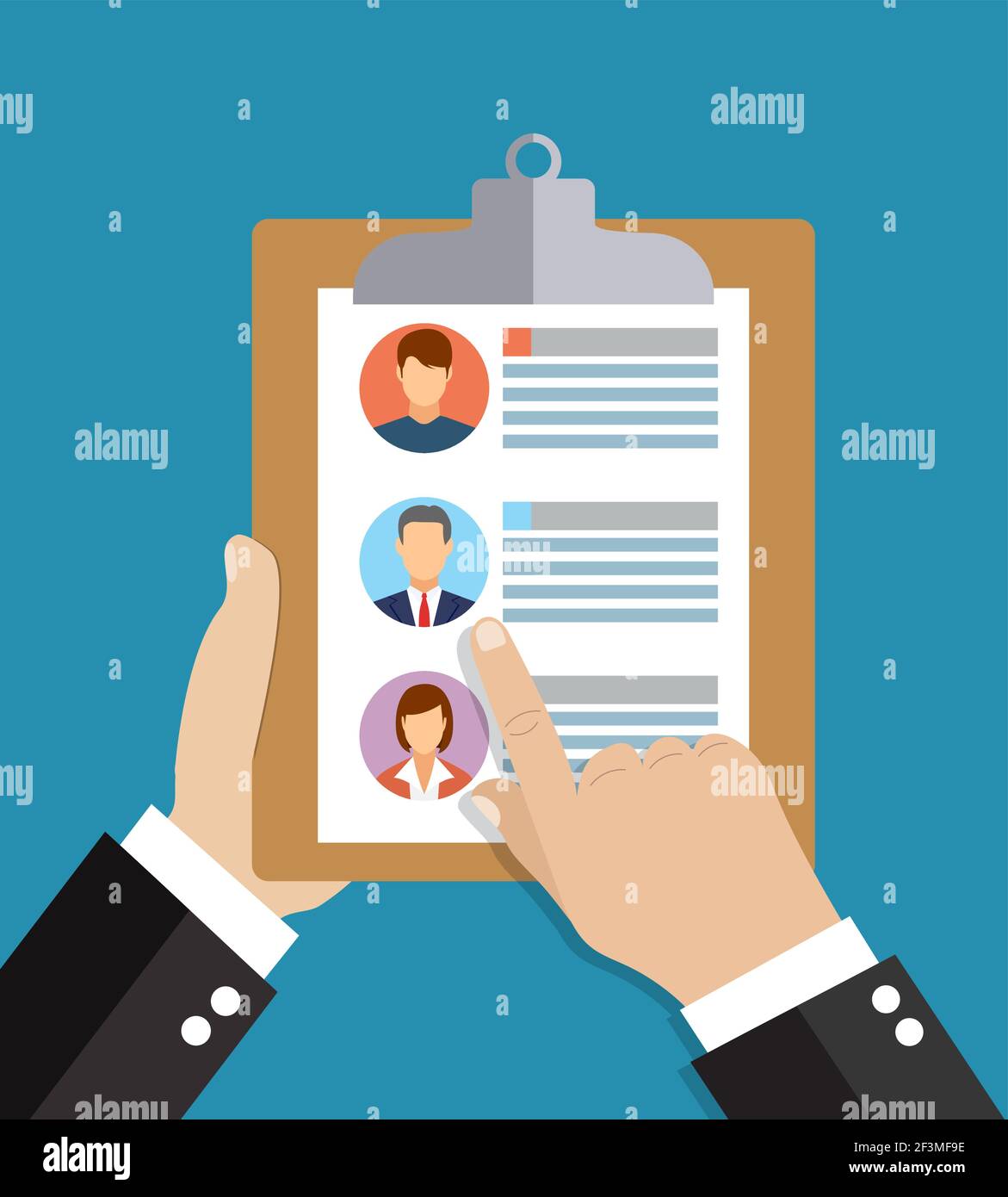 Human resources, employment, team management flat illustration concepts ...
