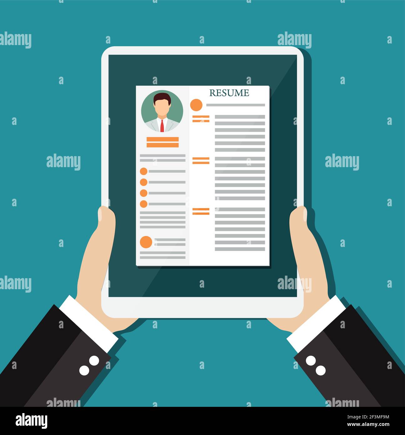 Man touching screen digital tablet Stock Vector Images - Alamy