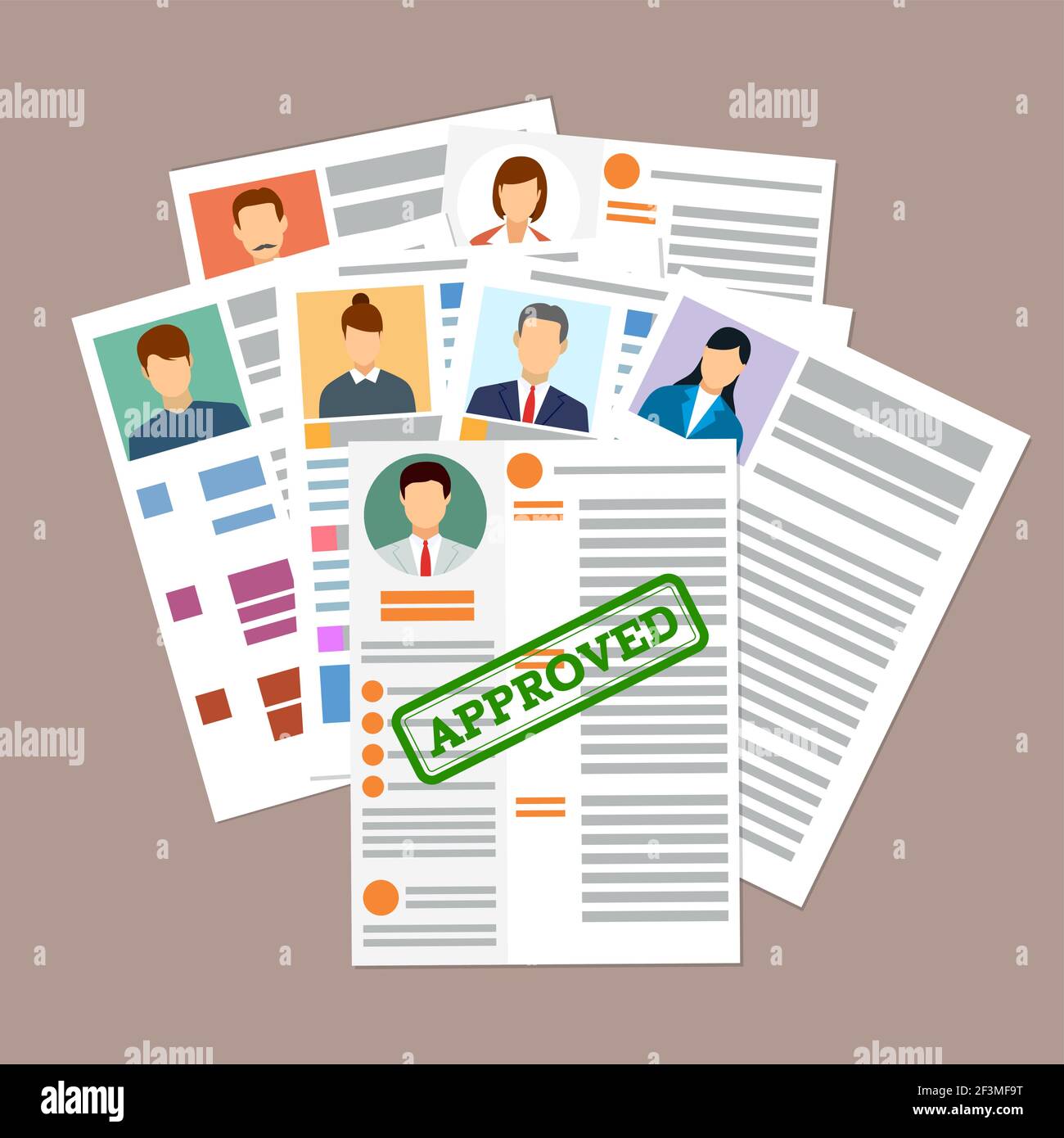 Cv concept resume with photo, documents Stock Vector Image & Art - Alamy