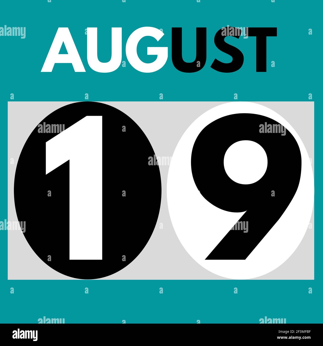 August 19 . Modern daily calendar icon .date ,day, month .calendar for ...