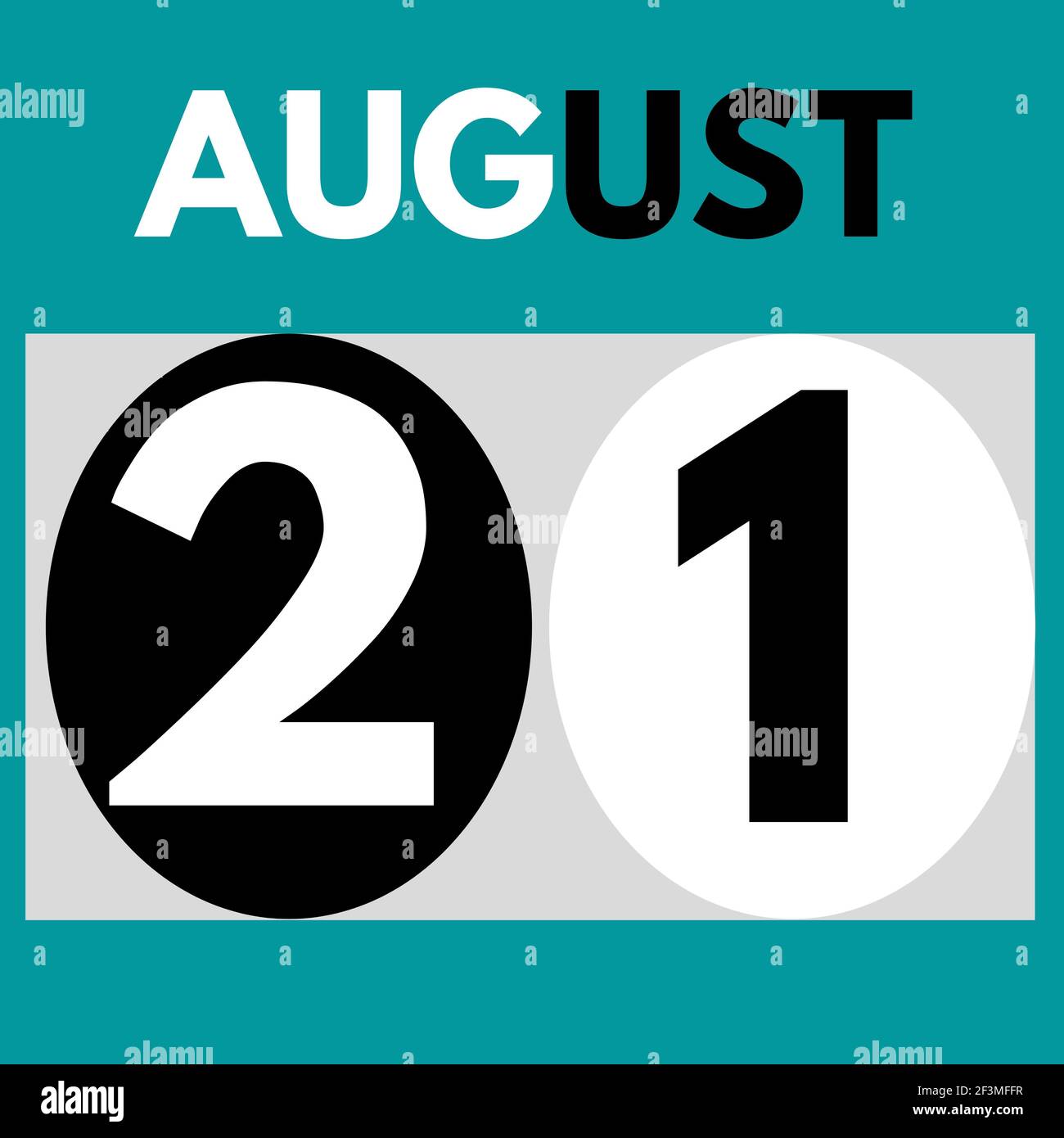 August 21 . Modern daily calendar icon .date ,day, month .calendar for ...
