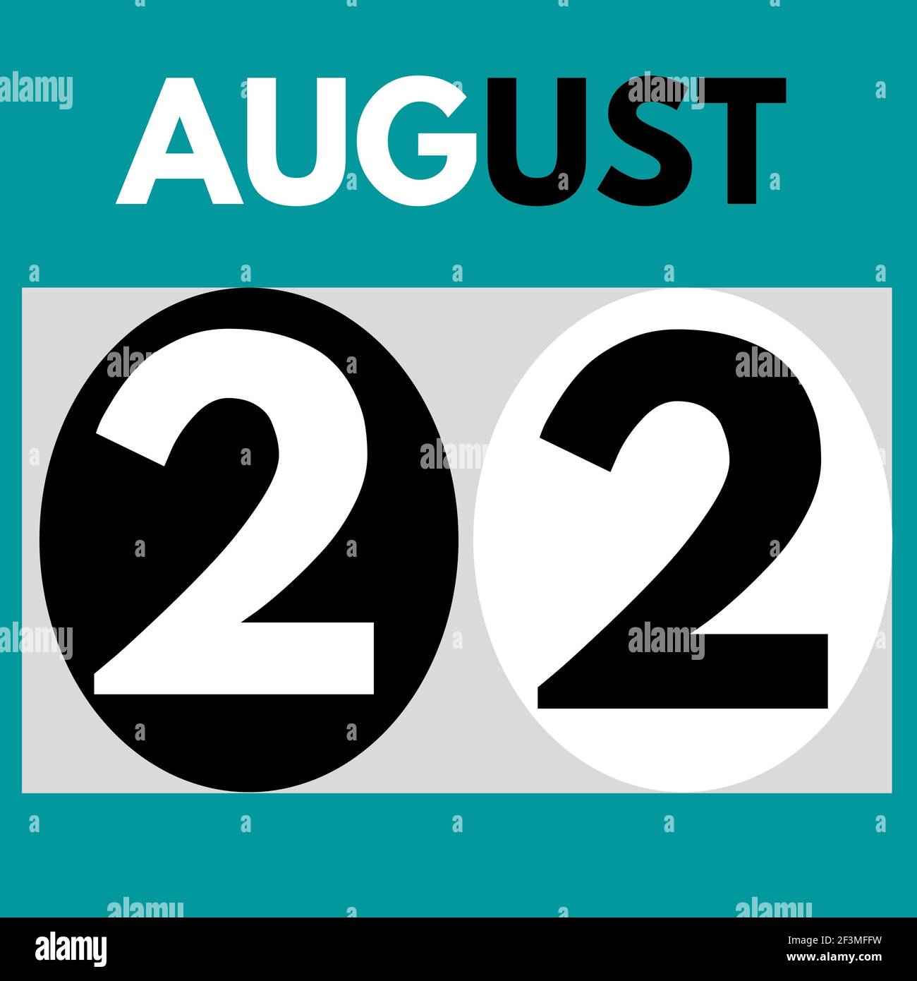 August 22 . Modern daily calendar icon .date ,day, month .calendar for ...