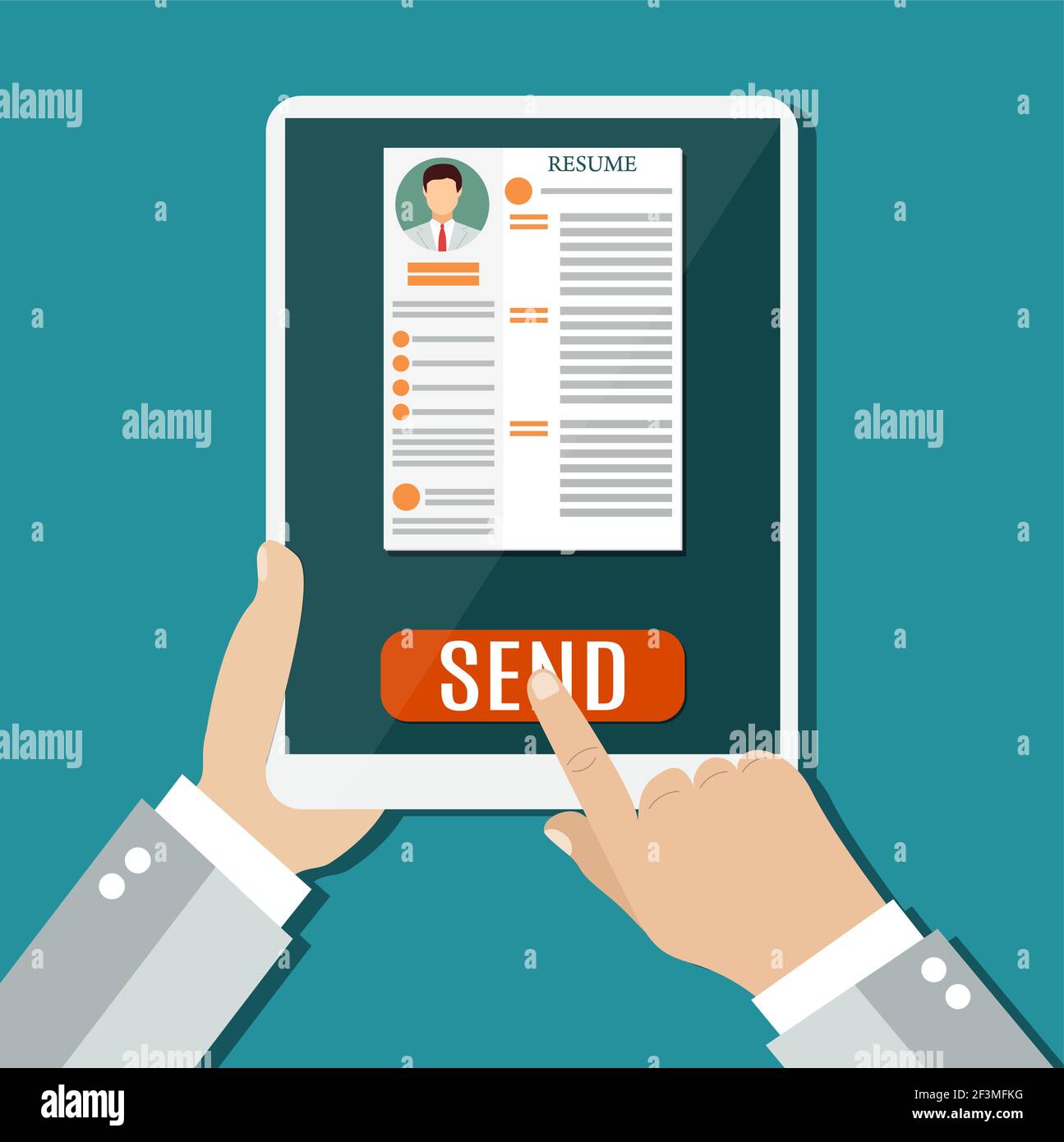 Man touching screen digital tablet Stock Vector Images - Alamy