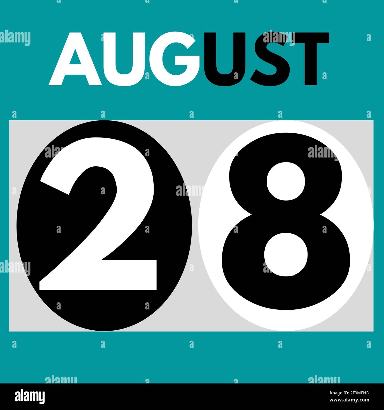 August 28 . Modern daily calendar icon .date ,day, month .calendar for ...