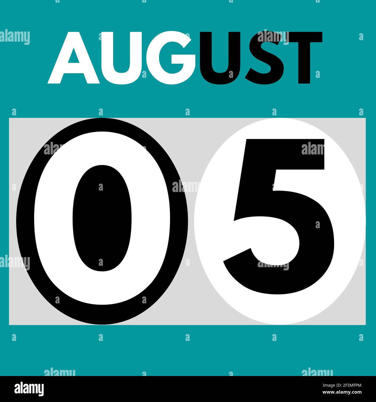 August 5 . Modern daily calendar icon .date ,day, month .calendar for ...