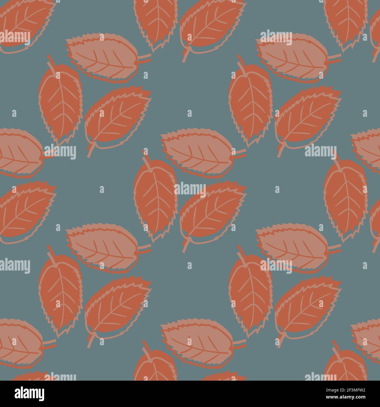 Elm leaf seamless vector pattern fall background. Backdrop of groups of ...