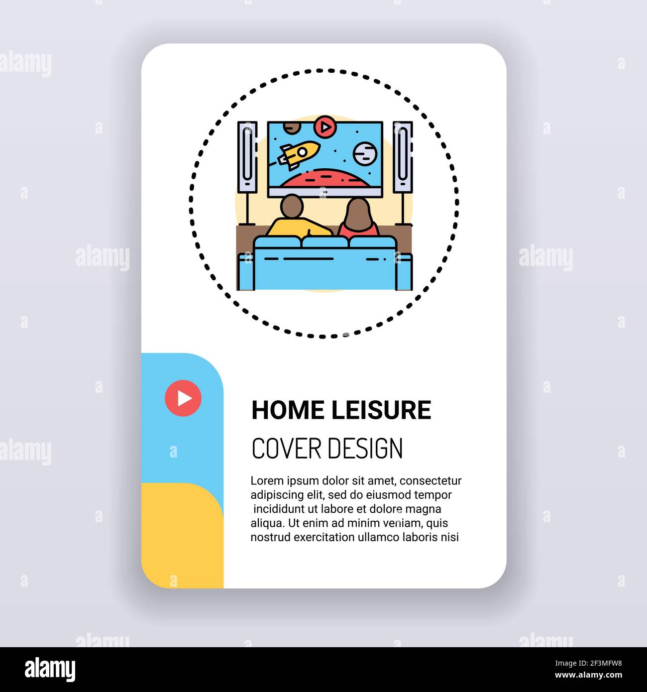 Home leisure brochure template. Daily routine cover design. Print ...