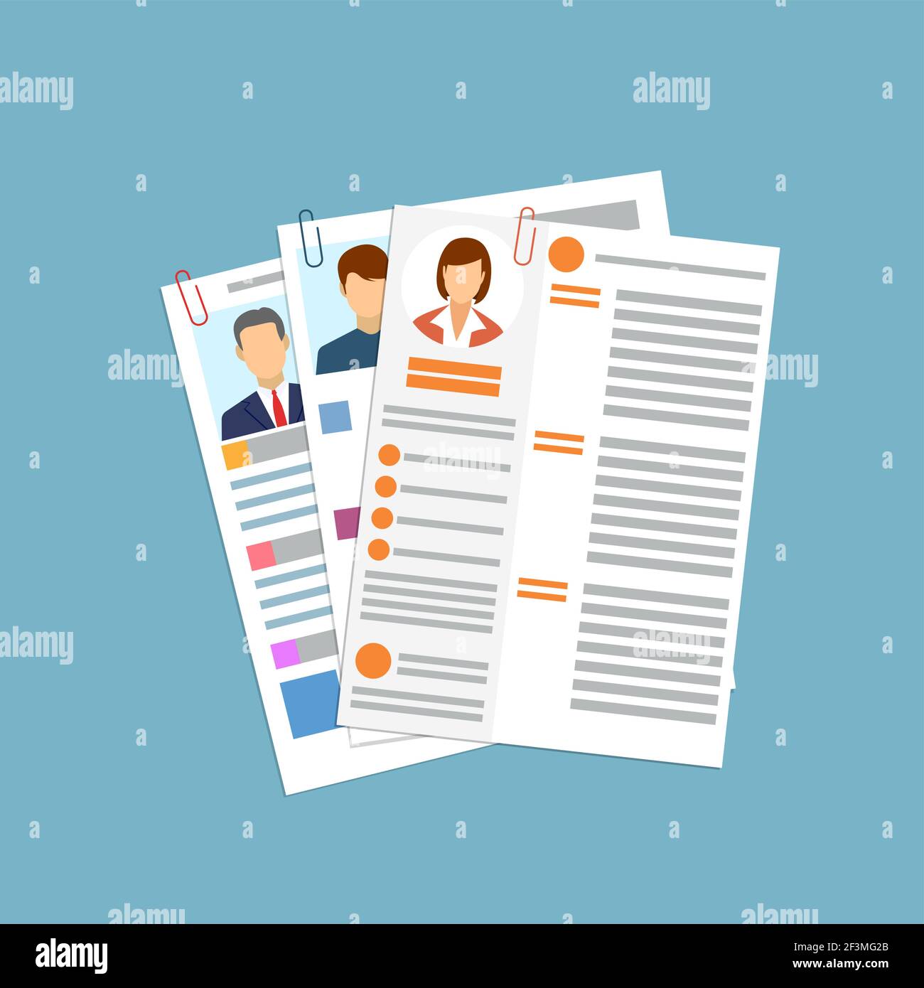 Cv concept resume with photo, documents Stock Vector Image & Art - Alamy