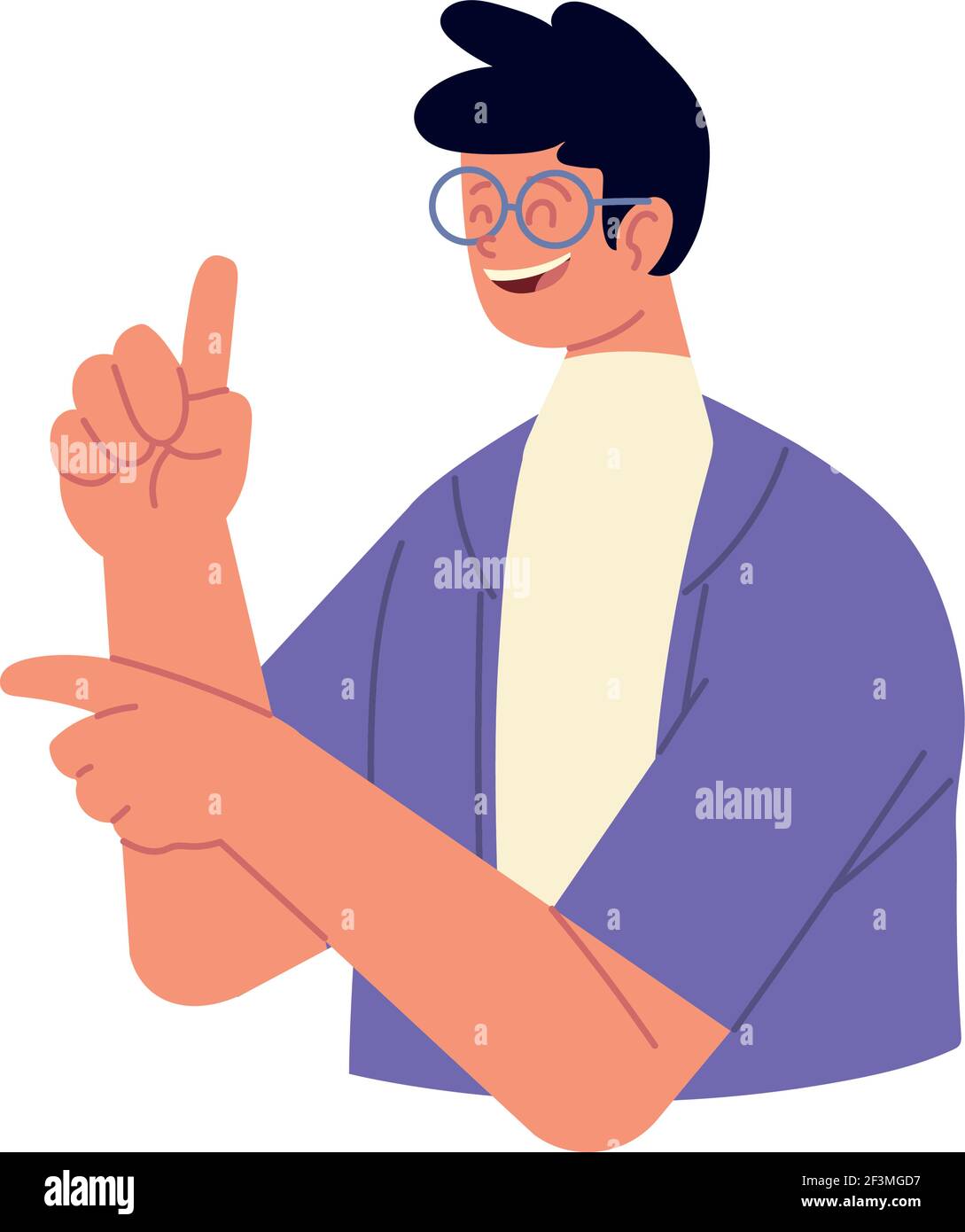 happy man character with glasses Stock Vector Image & Art - Alamy