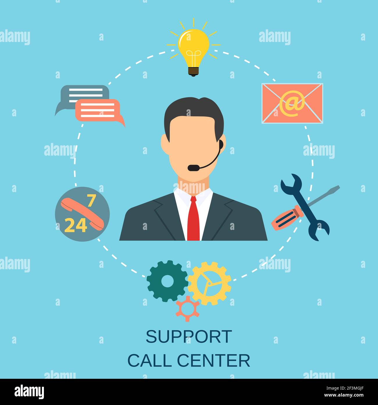 Technical support man operator Stock Vector Image & Art - Alamy