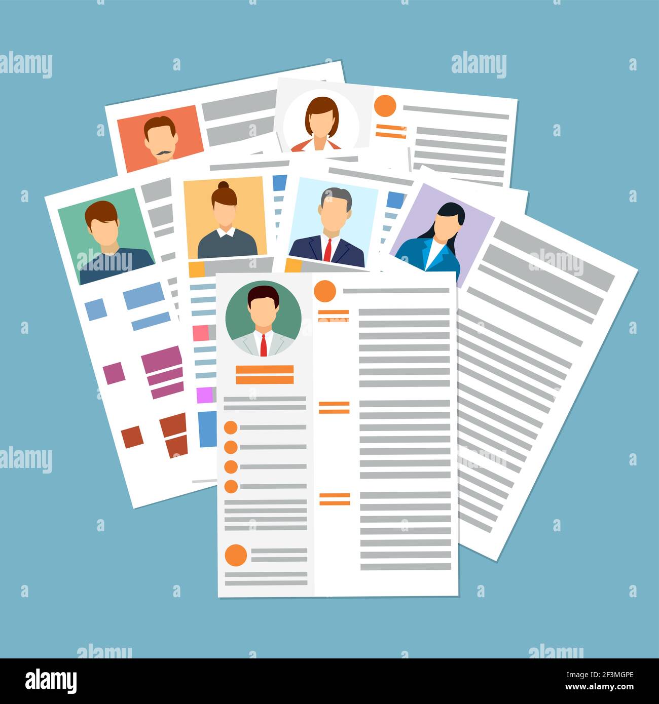 Cv concept resume with photo, documents Stock Vector Image & Art - Alamy