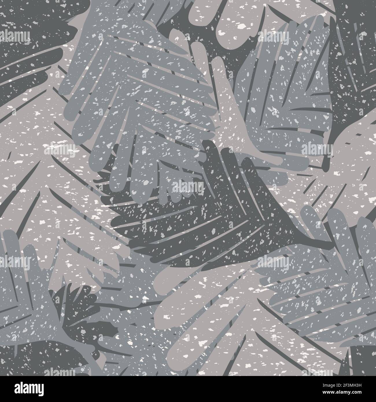 Abstract paint spatter leaves seamless vector pattern background. Warm ...