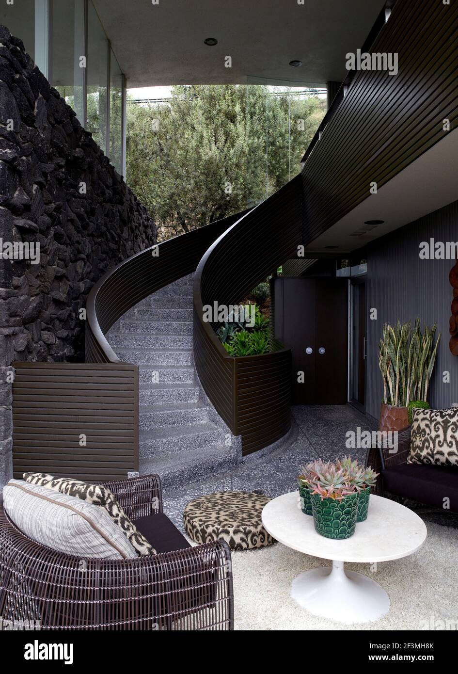 Steps to basement room of California home, USA Stock Photo - Alamy