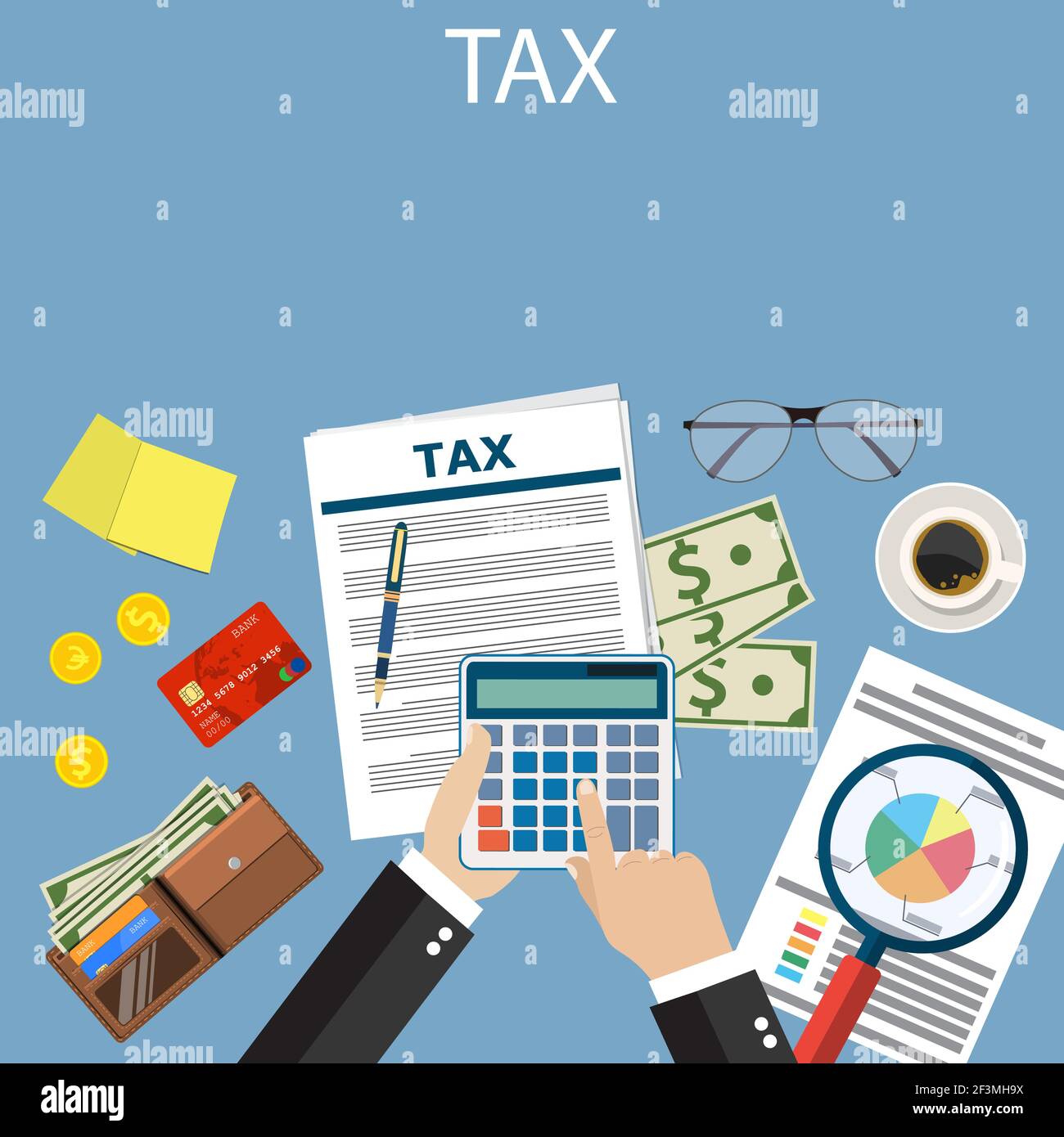 Taxes and calculation Stock Vector Images - Alamy