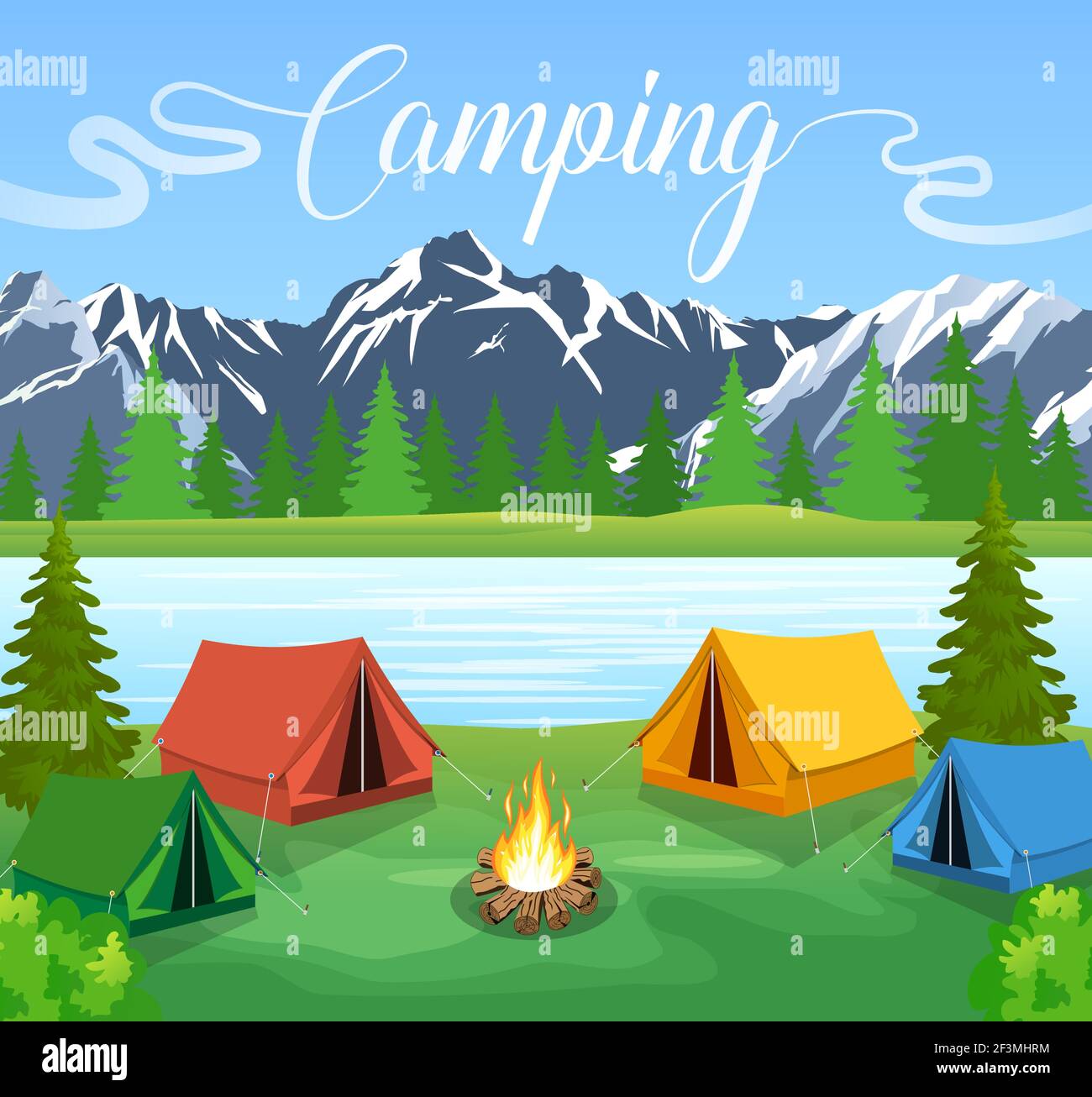 Vector flat illustration camping Stock Vector Image & Art - Alamy