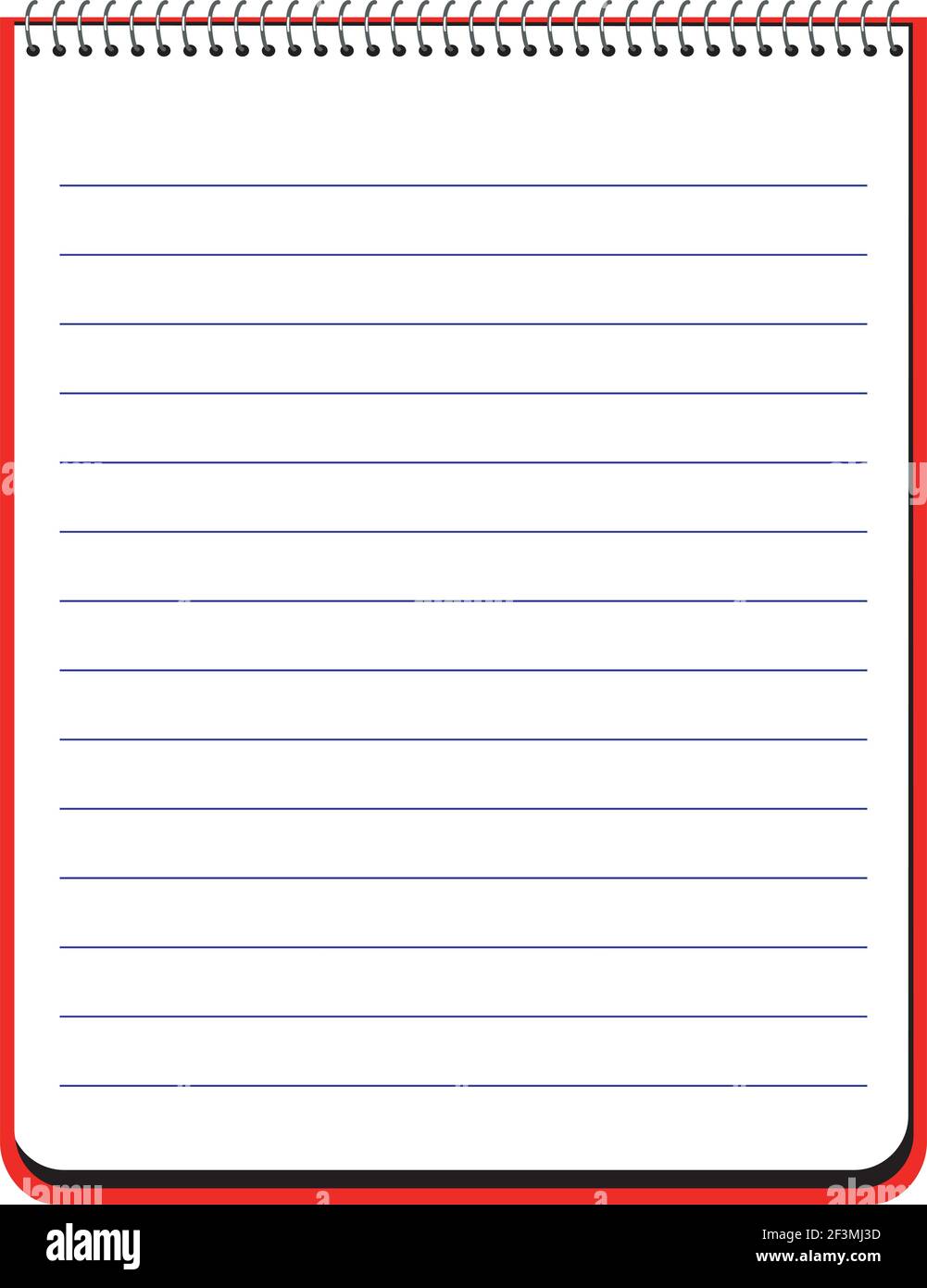 Illustration of spiral notebook with lined sheets Stock Vector Image ...