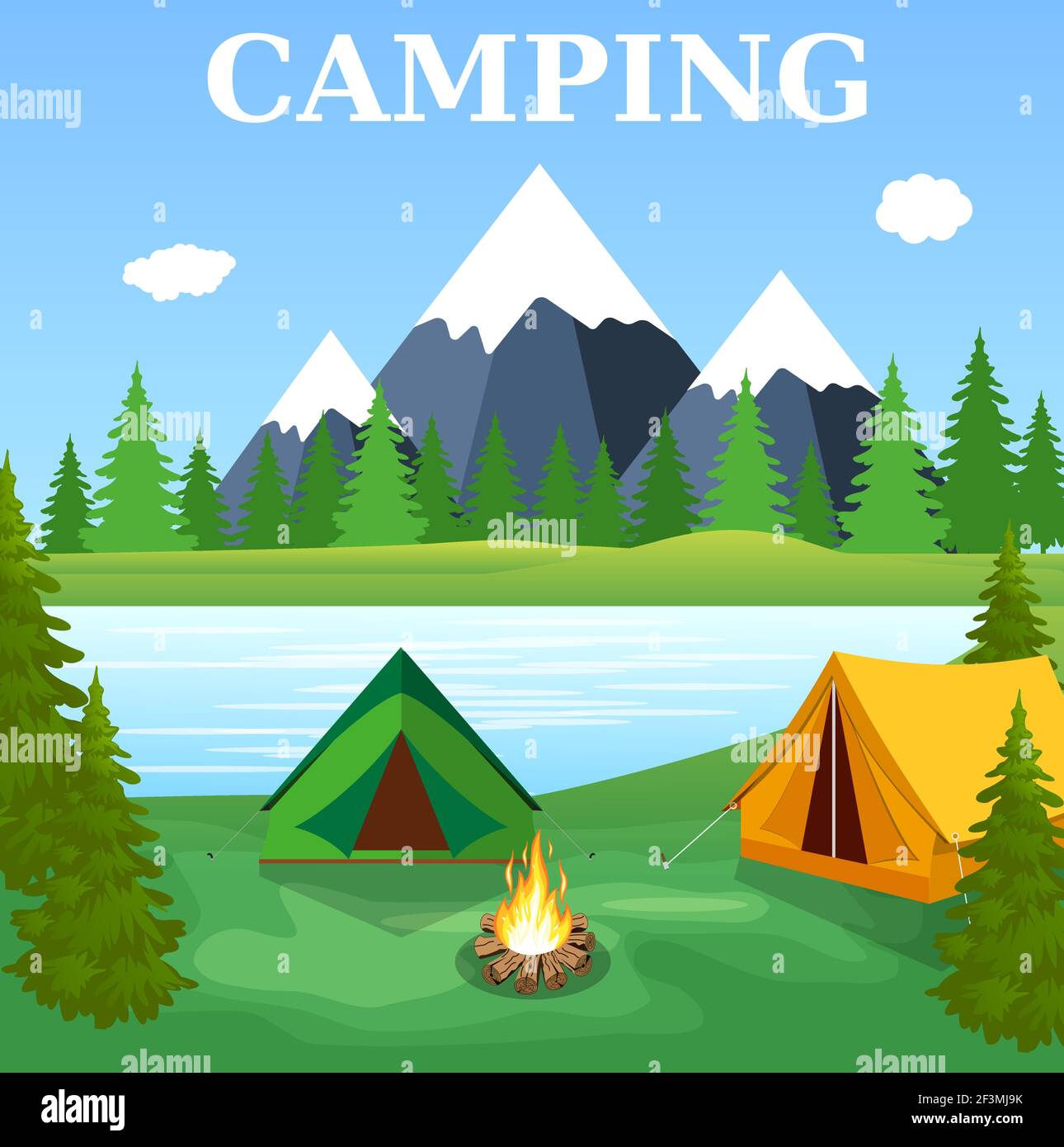 Vector flat illustration camping Stock Vector Image & Art - Alamy