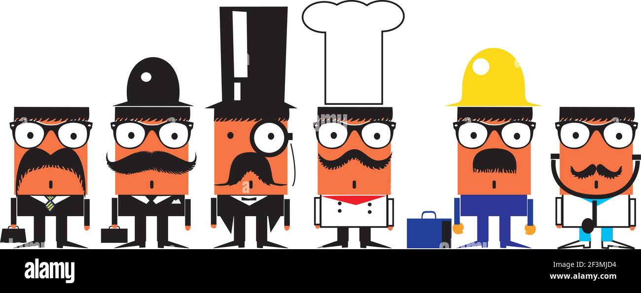 Vector illustration of funny cartoon characters Stock Vector Image ...