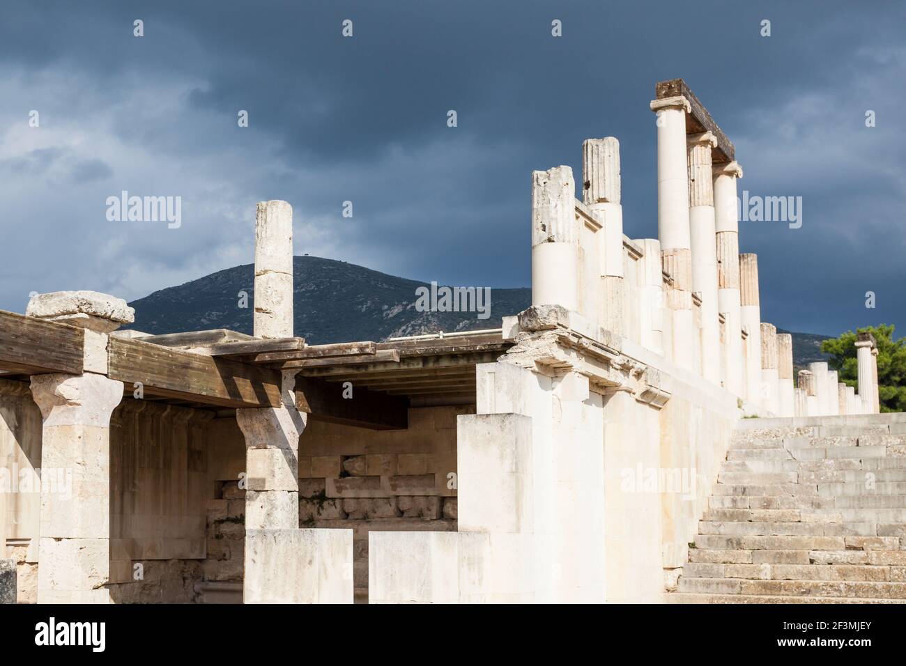 Abaton of Epidaurus at the sanctuary in Greece. Epidaurus is a ancient ...