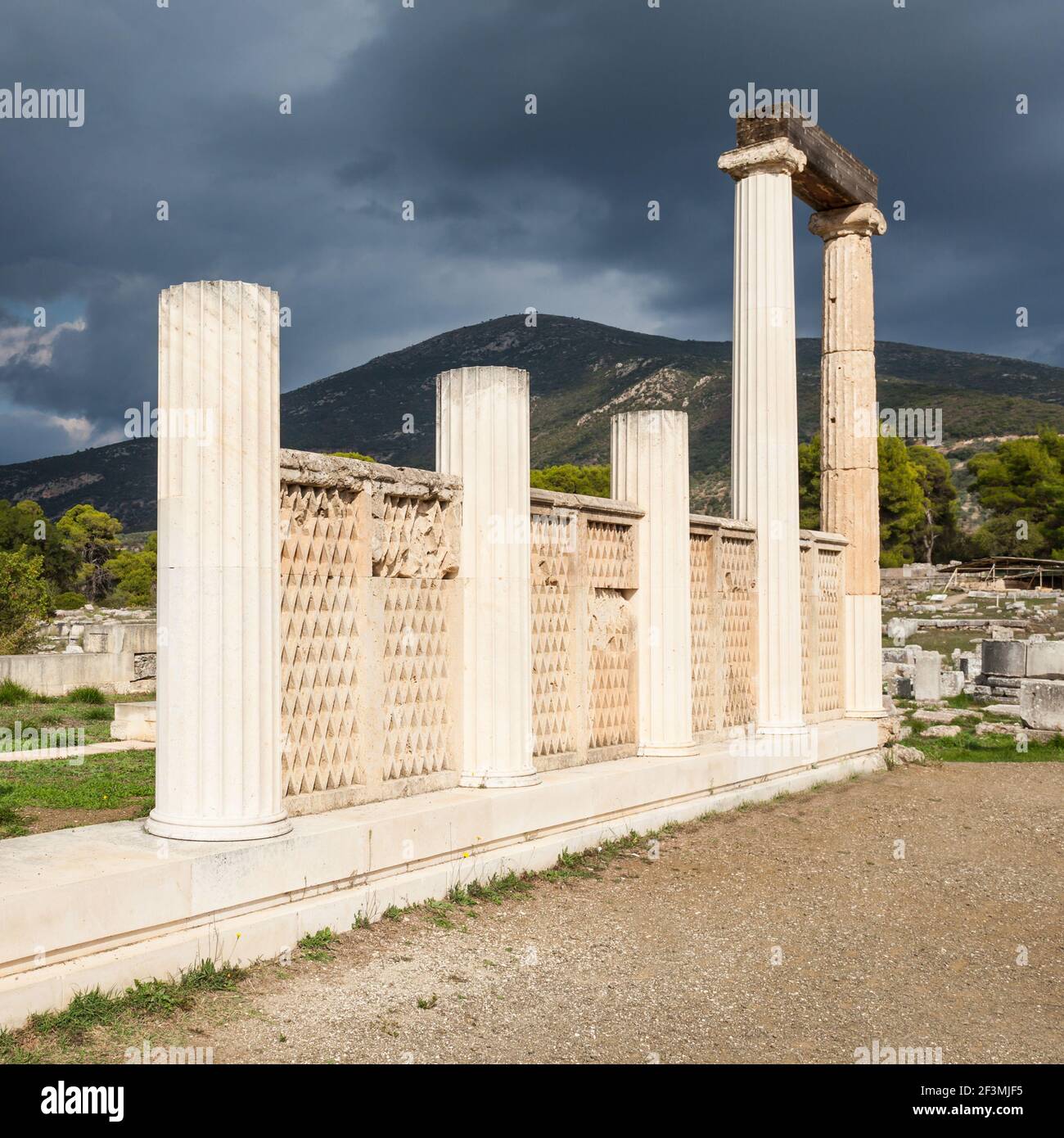 Abaton of Epidaurus at the sanctuary in Greece. Epidaurus is a ancient ...