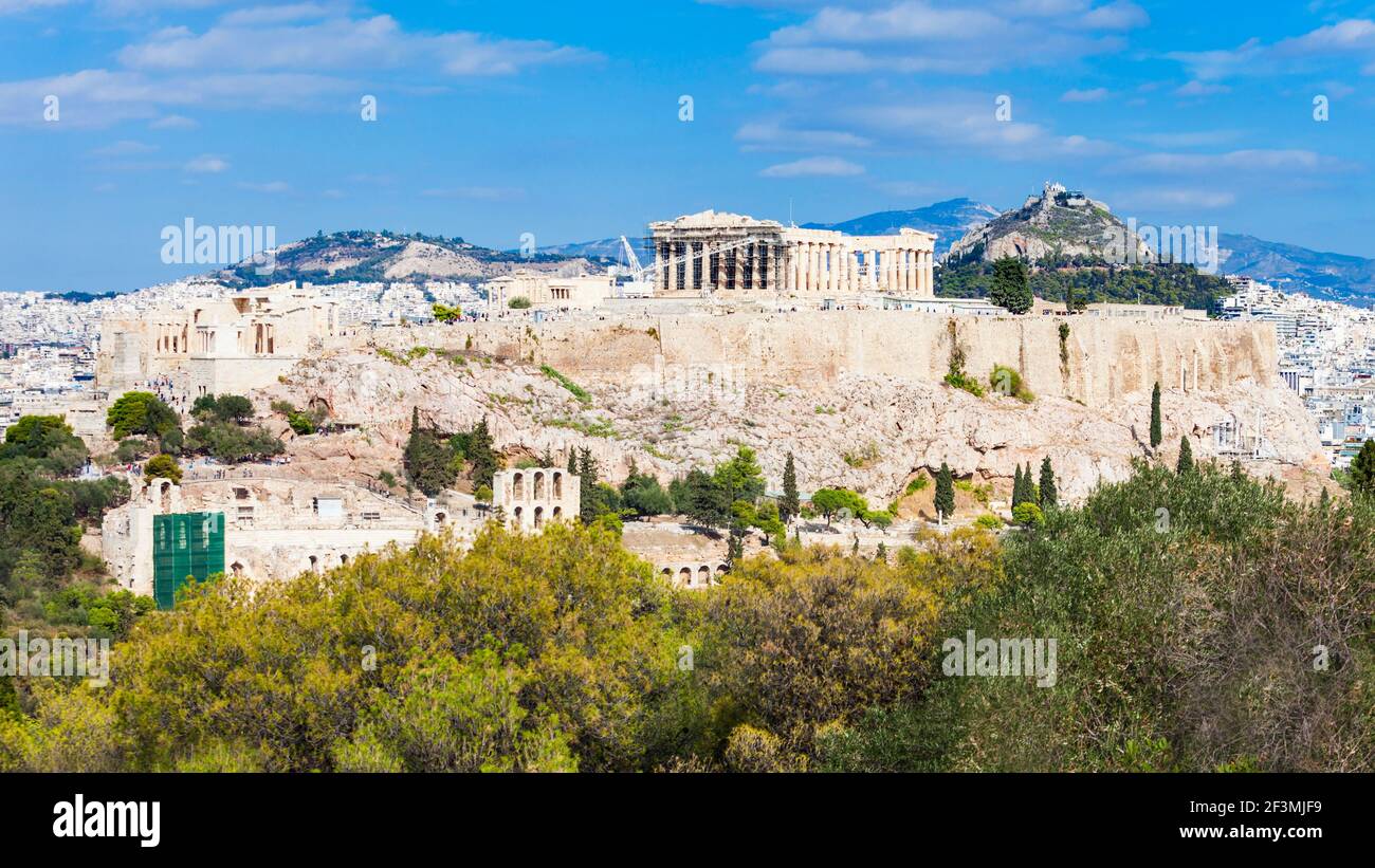 The Parthenon Temple aerial panoramic view. Parthenon Temple is a ...