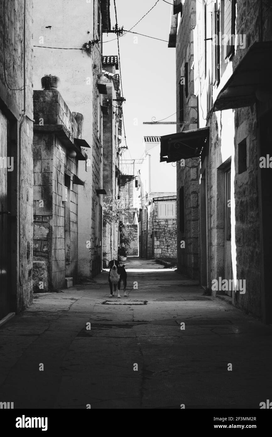 View on traditional stone Black and White Stock Photos & Images - Alamy