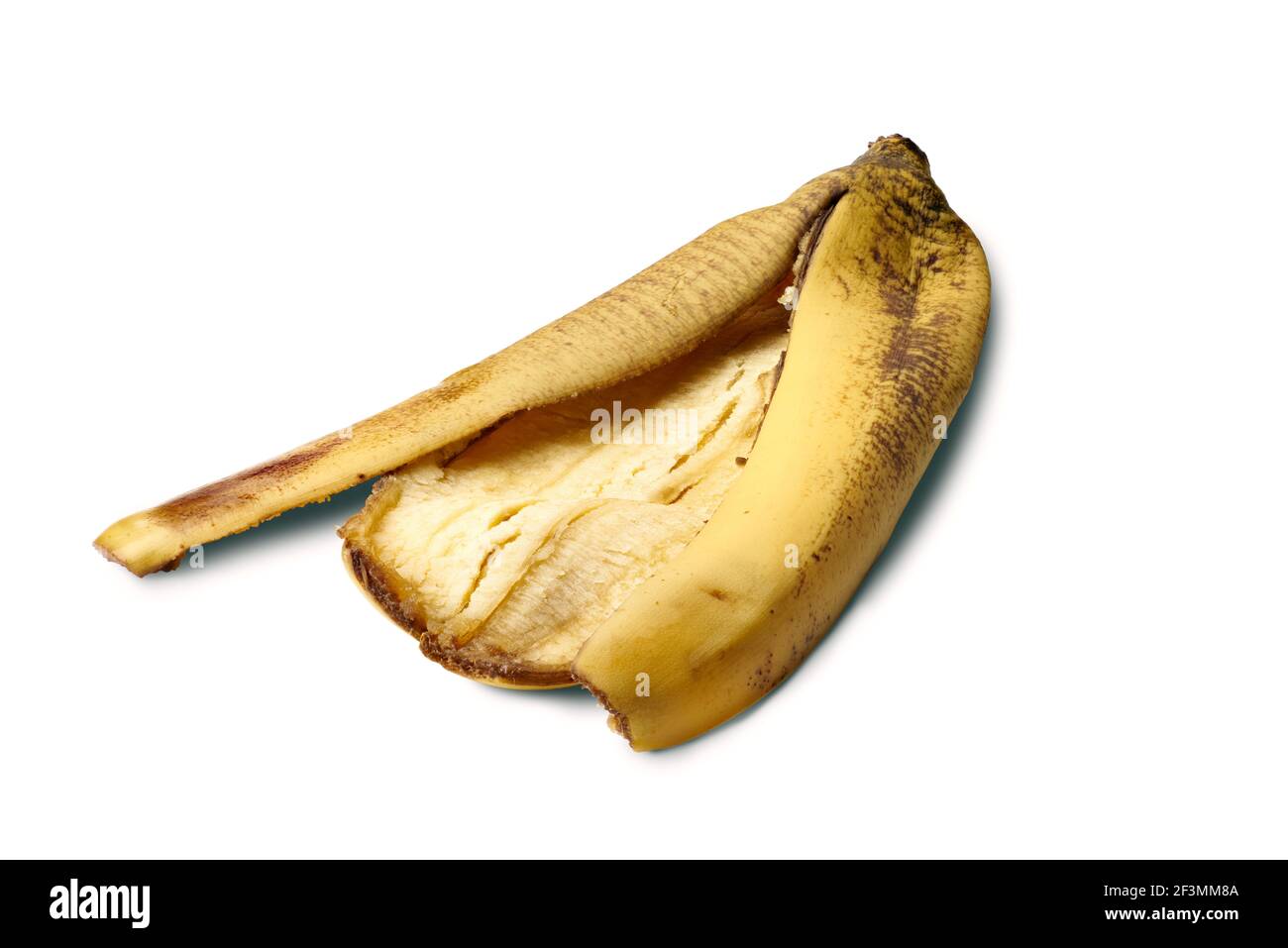 Banana peel on white background Stock Photo - Alamy