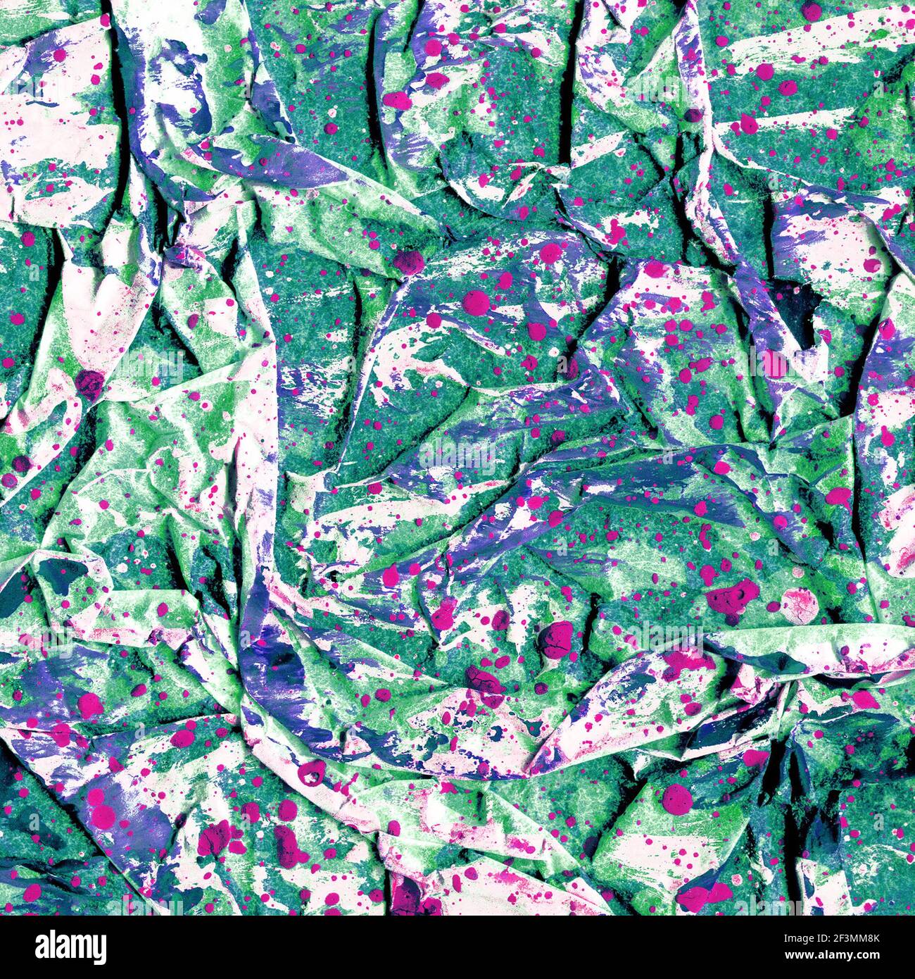 Contemporary abstract art illustration. Wrinkled paper texture paint ...