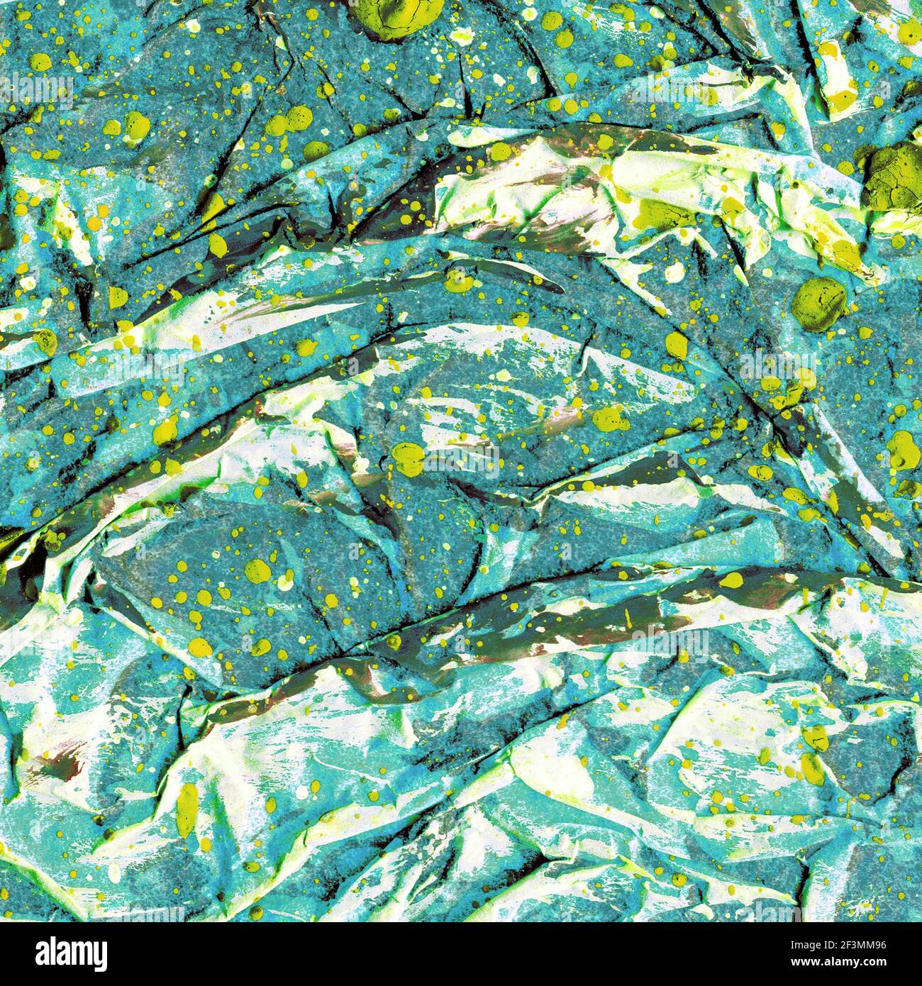 Contemporary abstract art illustration. Wrinkled paper texture paint ...