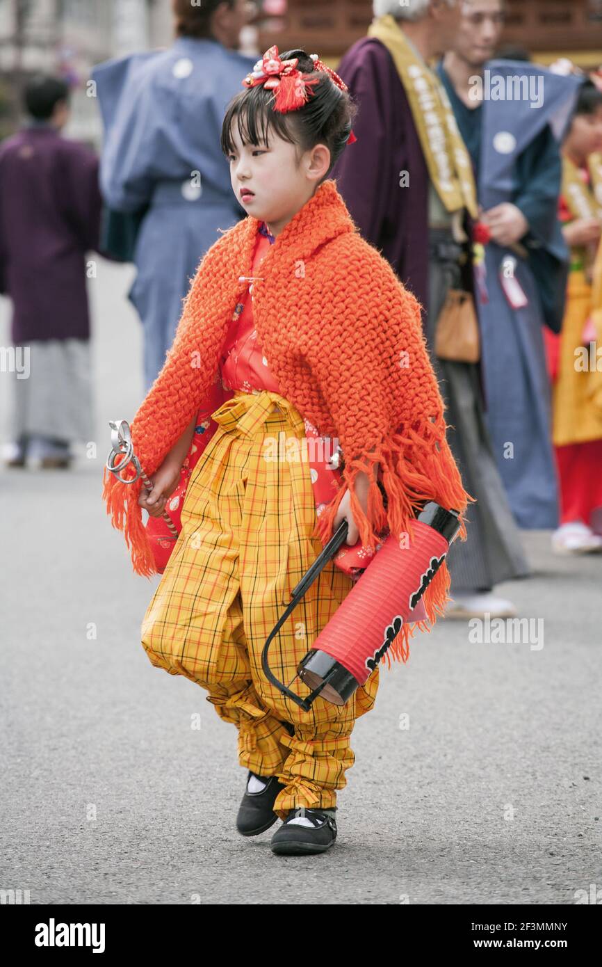 Young Japanese female wearing traditional costume participating at the ...