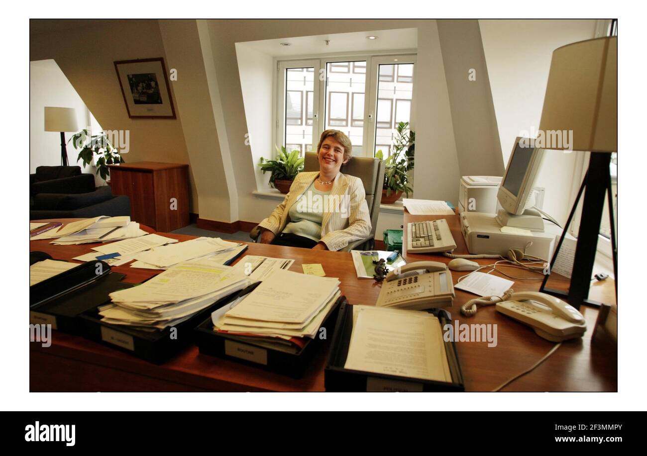Ruth Kelly in her office in the dep of Education in London.pic David ...