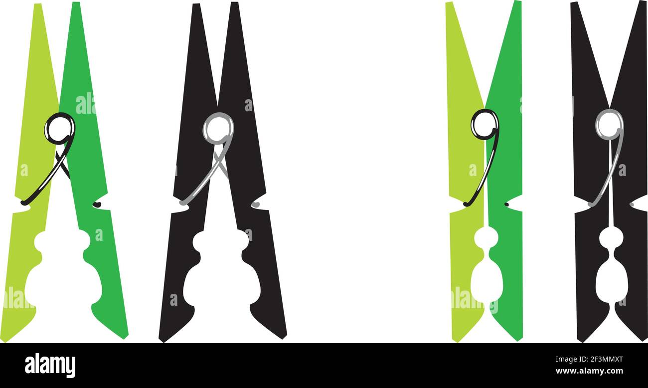 Vector illustration of clothes pins Stock Vector Image & Art - Alamy
