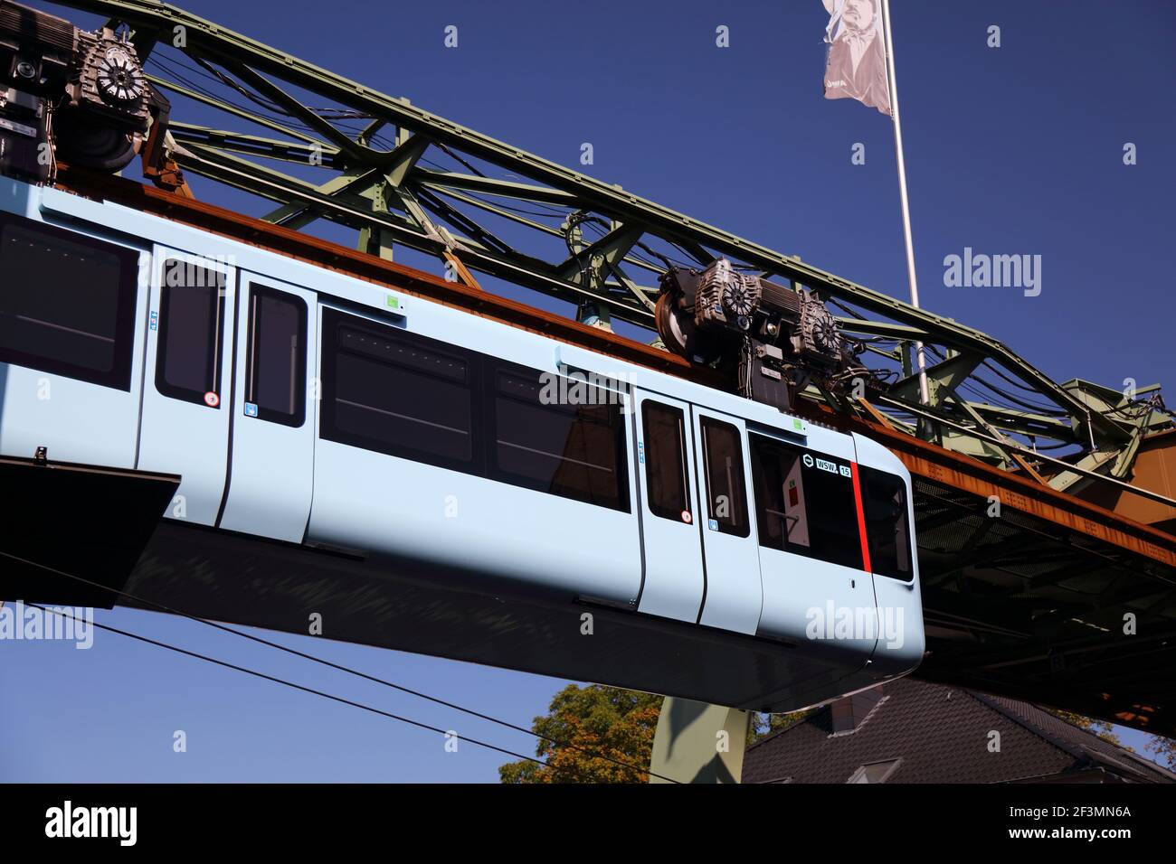 WUPPERTAL, GERMANY - SEPTEMBER 19, 2020: Wuppertaler Schwebebahn ...