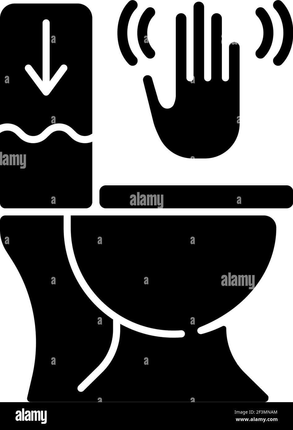 Touchless toilet flush black glyph icon Stock Vector Image & Art - Alamy