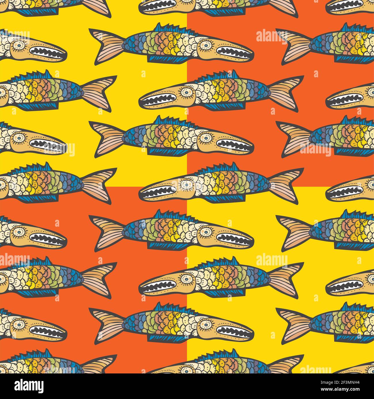 Fish seamless pattern Stock Vector Image & Art - Alamy