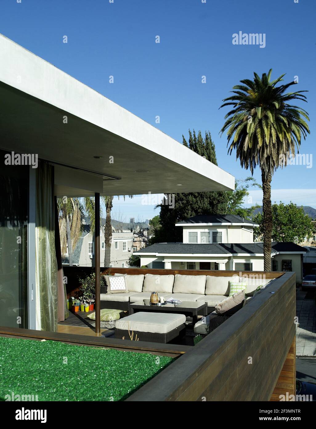 Seating on terrace of USA home Stock Photo - Alamy