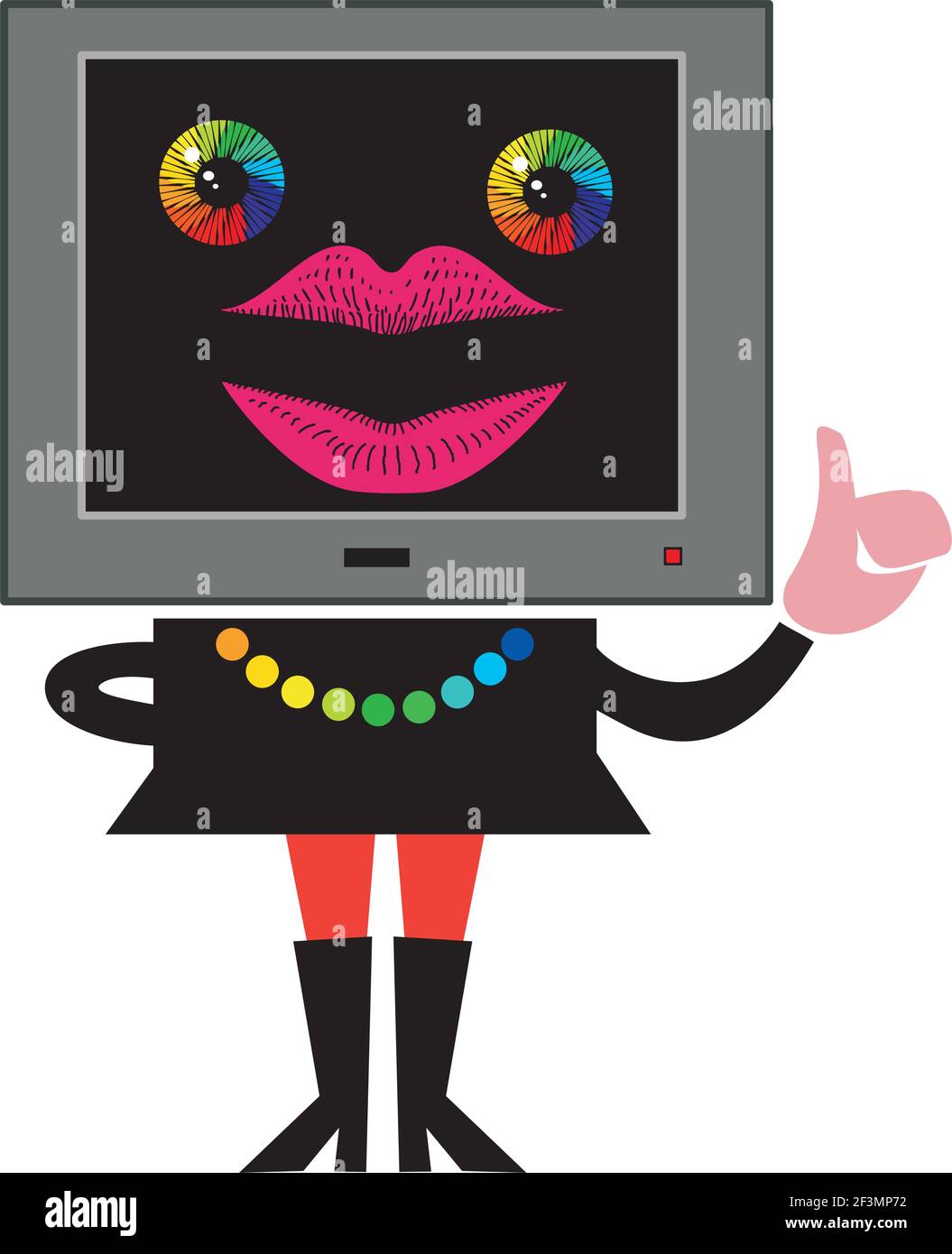 Retro TV cartoon character Stock Vector Image & Art - Alamy